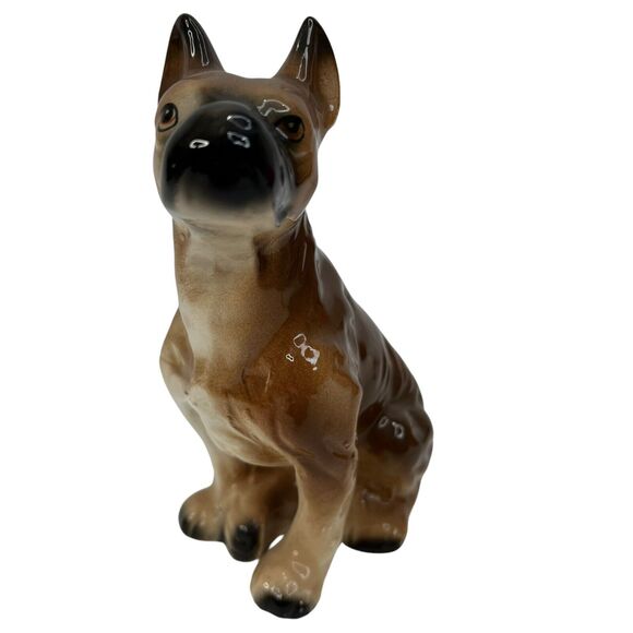 Holiday | Vintage Boxer Puppy Sitting Dog Ceramic Figure Statue 6 Hand ...